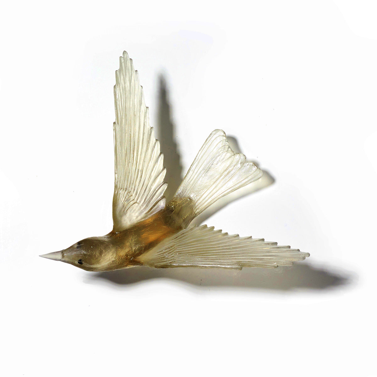 Cast Glass Birds - Bellbird - Wings Open by Luke Jacomb – Ferris Wheel