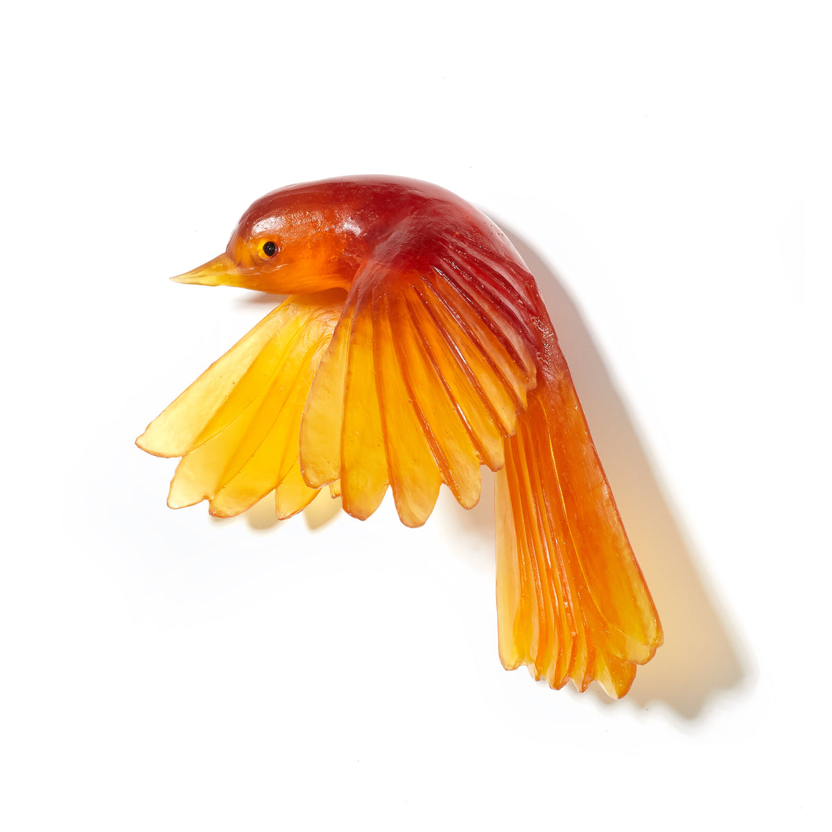 Cast Glass Birds - Fantail - Wings Down by Luke Jacomb – Ferris Wheel